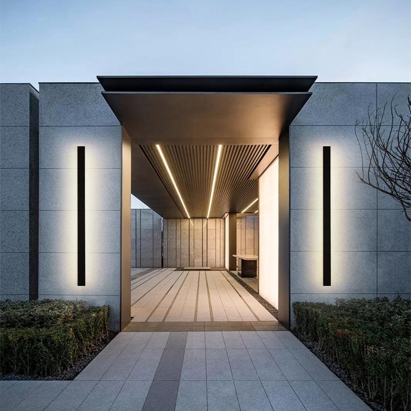 Black Long Strip Sconce Light Wall Lights Outdoor LED Lighting – JHOTEC
