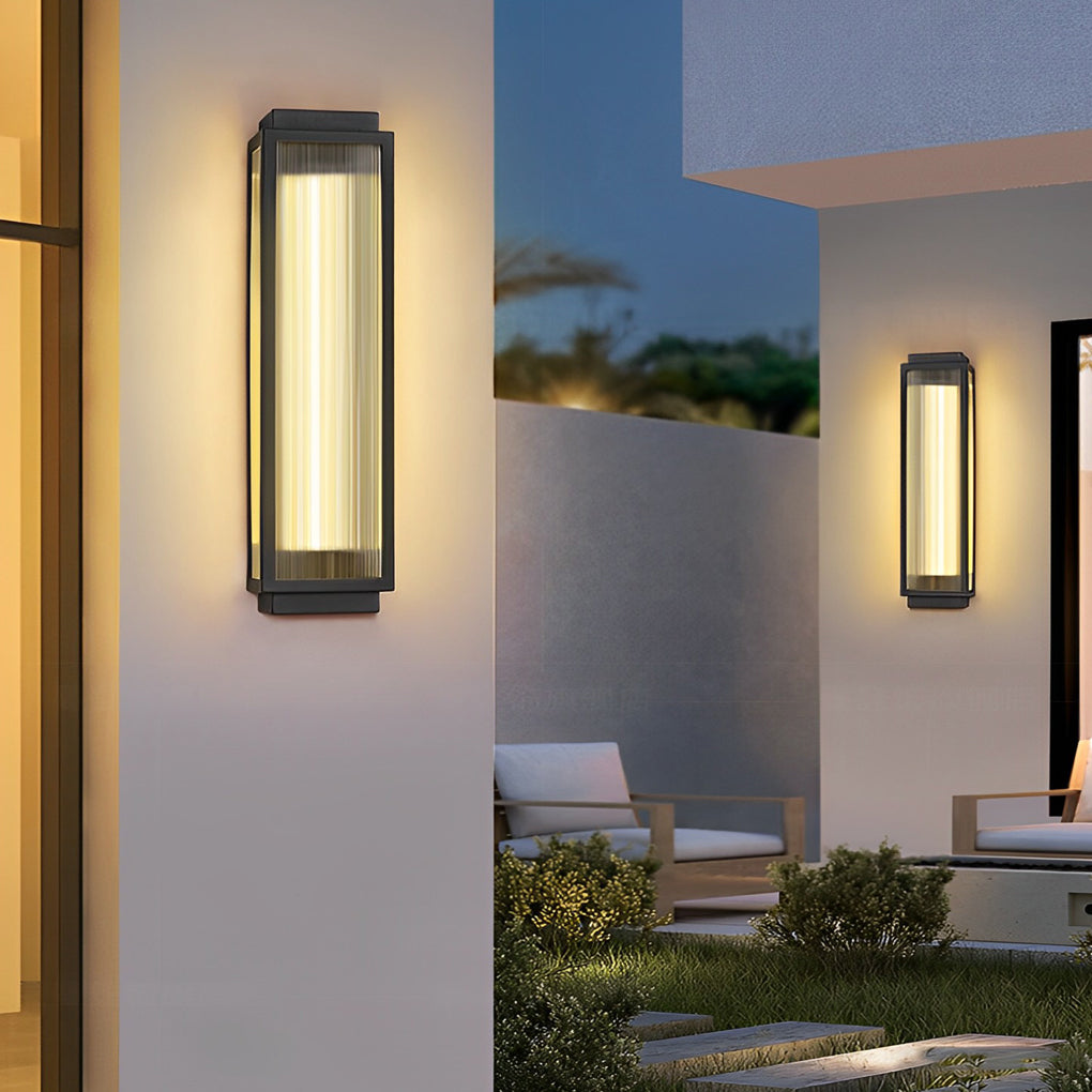 Modern Rectangular Strip Waterproof LED Black Modern Outdoor Wall Ligh ...