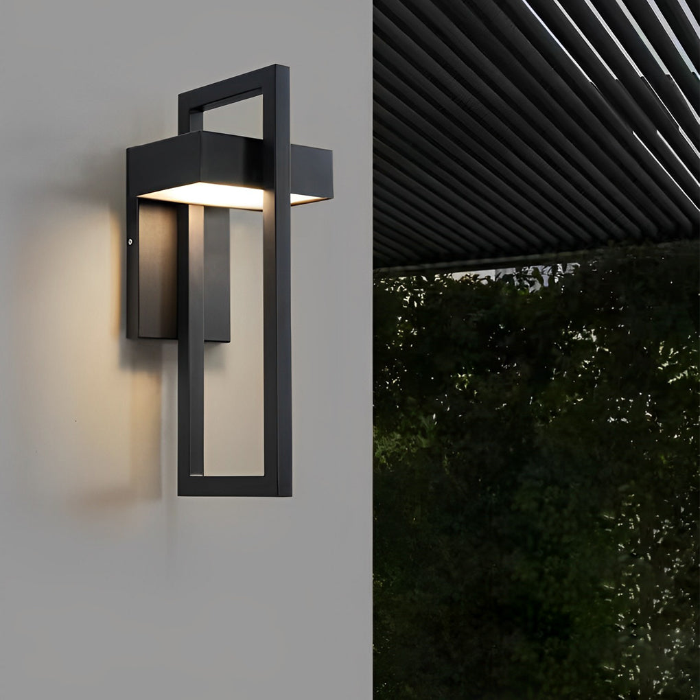 Outdoor Wall Light Rectangular Minimalist LED Waterproof Black Modern ...