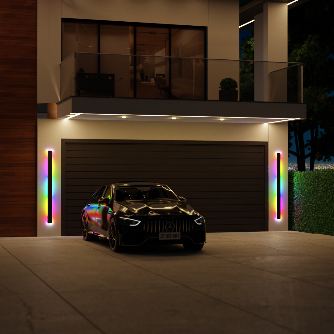 Linear LED Long Outdoor Wall Light Minimalist Exterior Wall Mount Ligh ...
